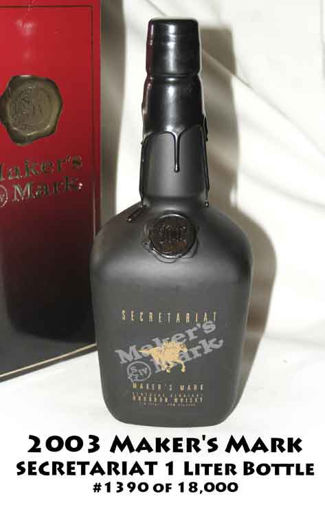 !sold! 2003 Maker's Mark SECRETARIAT 1 Liter Bottle #1390 of 18,000