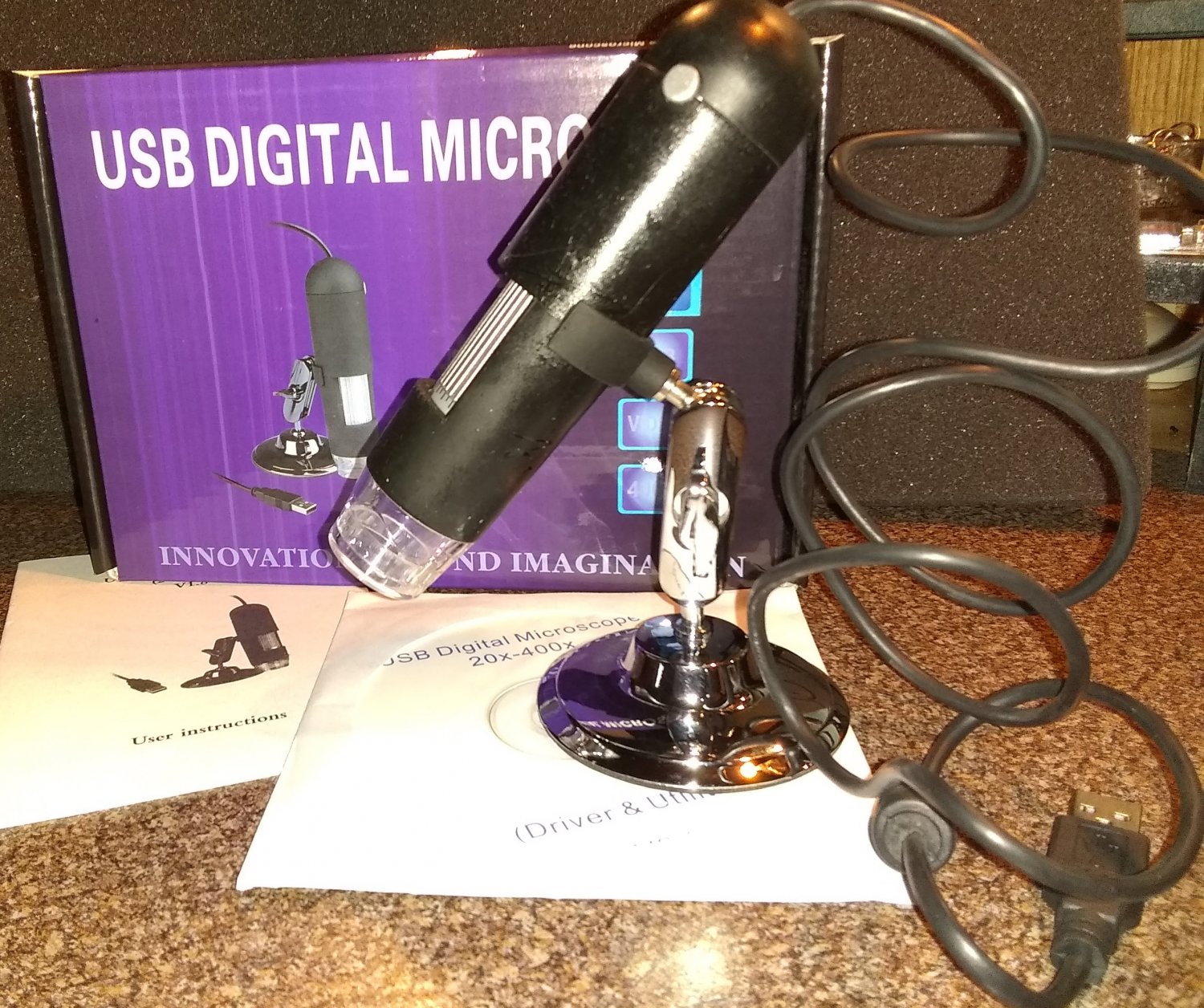 20x400 Magnification Digital USB Microscope RoHS 2 mega pixels new in ...