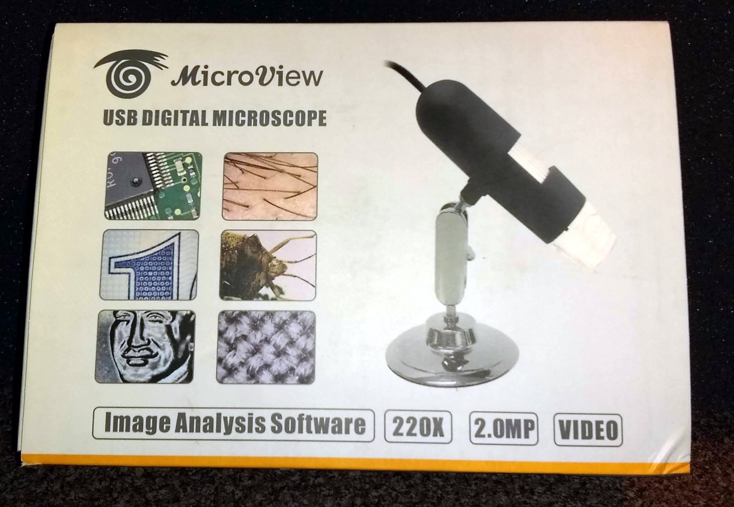 220x Magnification Digital USB Microscope RoHS new in box Still capture