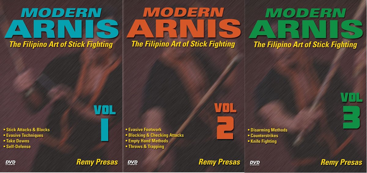 VD5532P 3 DVD Set Modern Arnis Filipino Stick Fighting empty hands ...