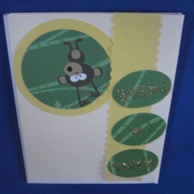 Monkey Hang in There Get Well Soon Handmade Greeting Card G4