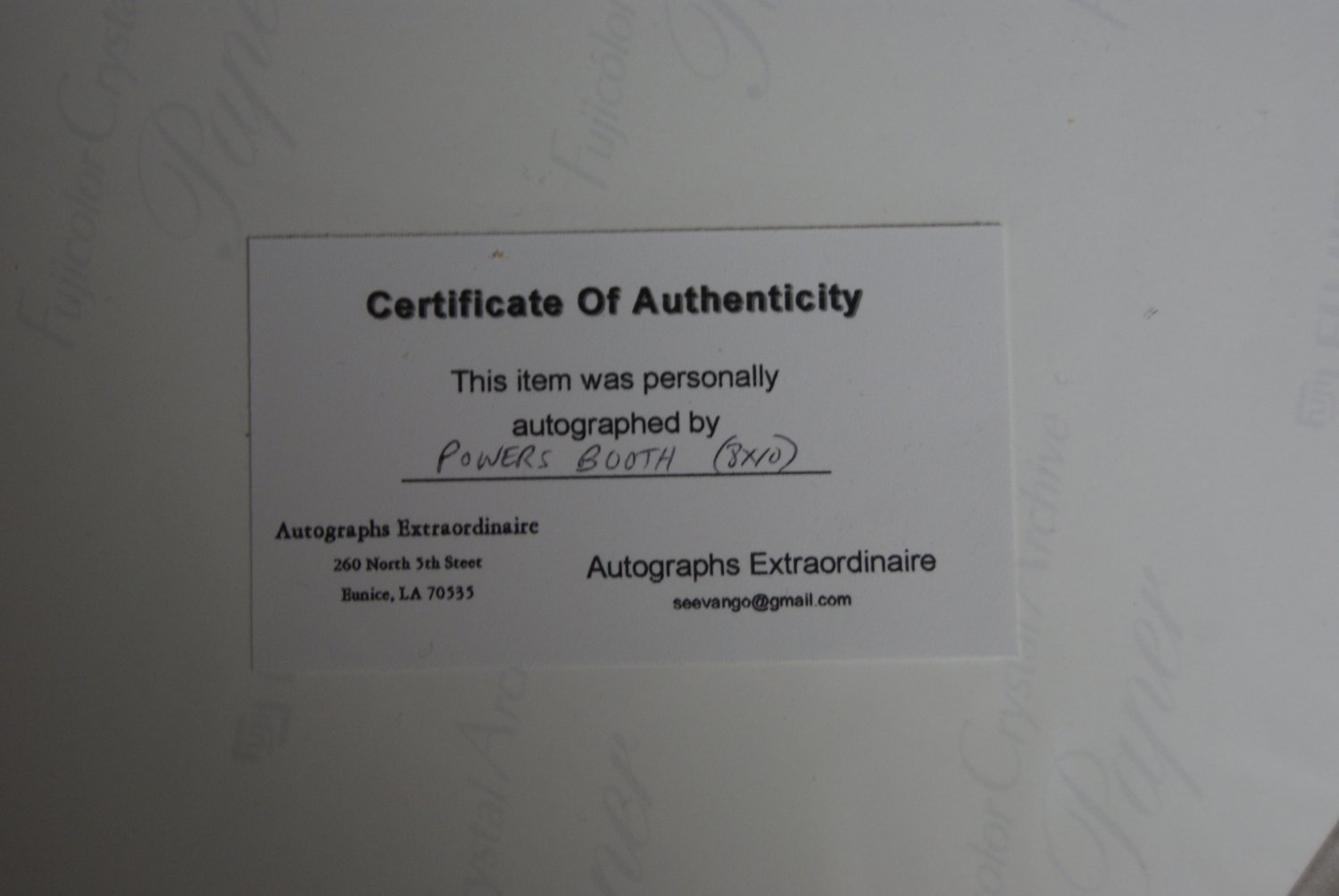 Powers Boothe autographed photograph