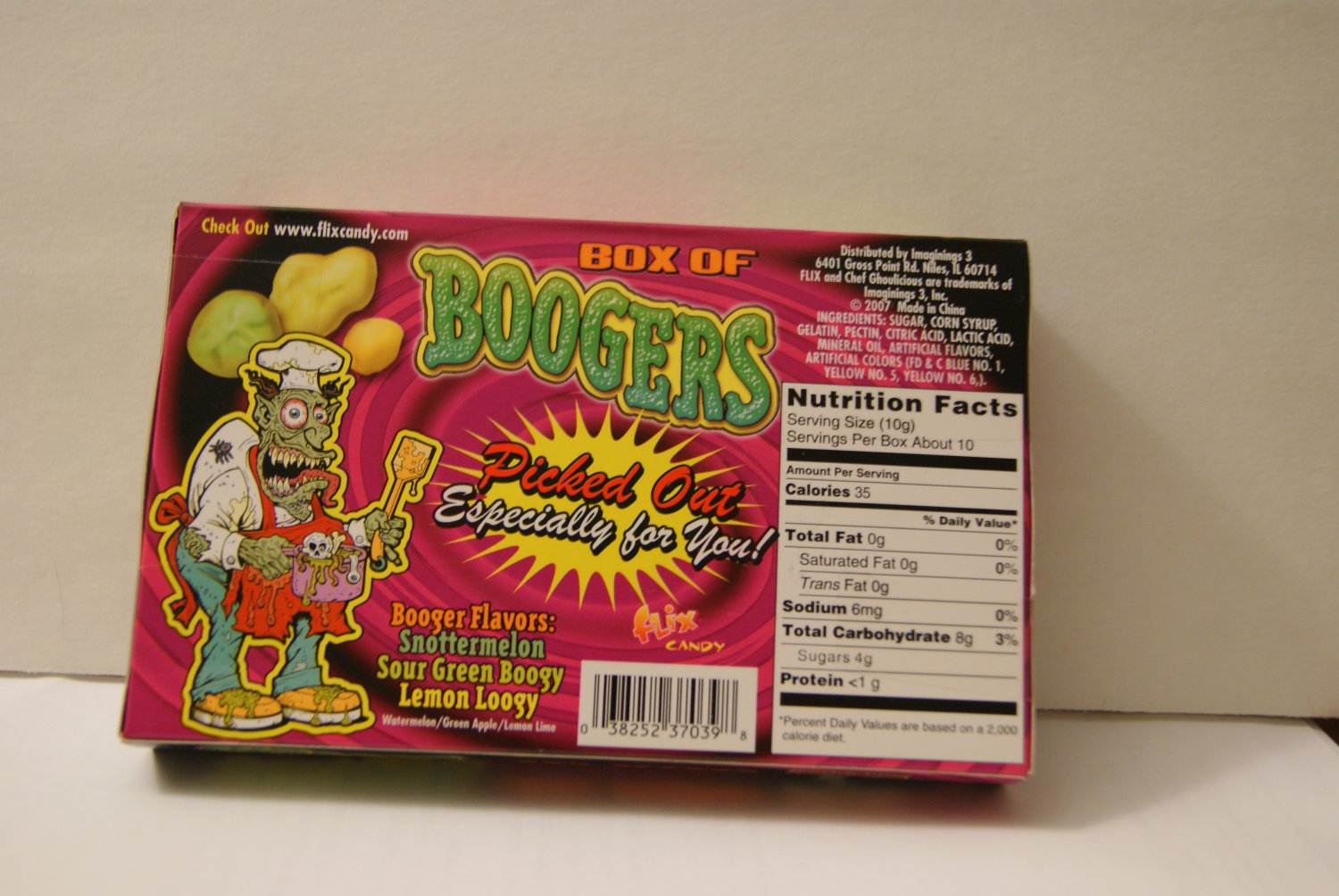 Box of Boogers / Zit Poppers gummies