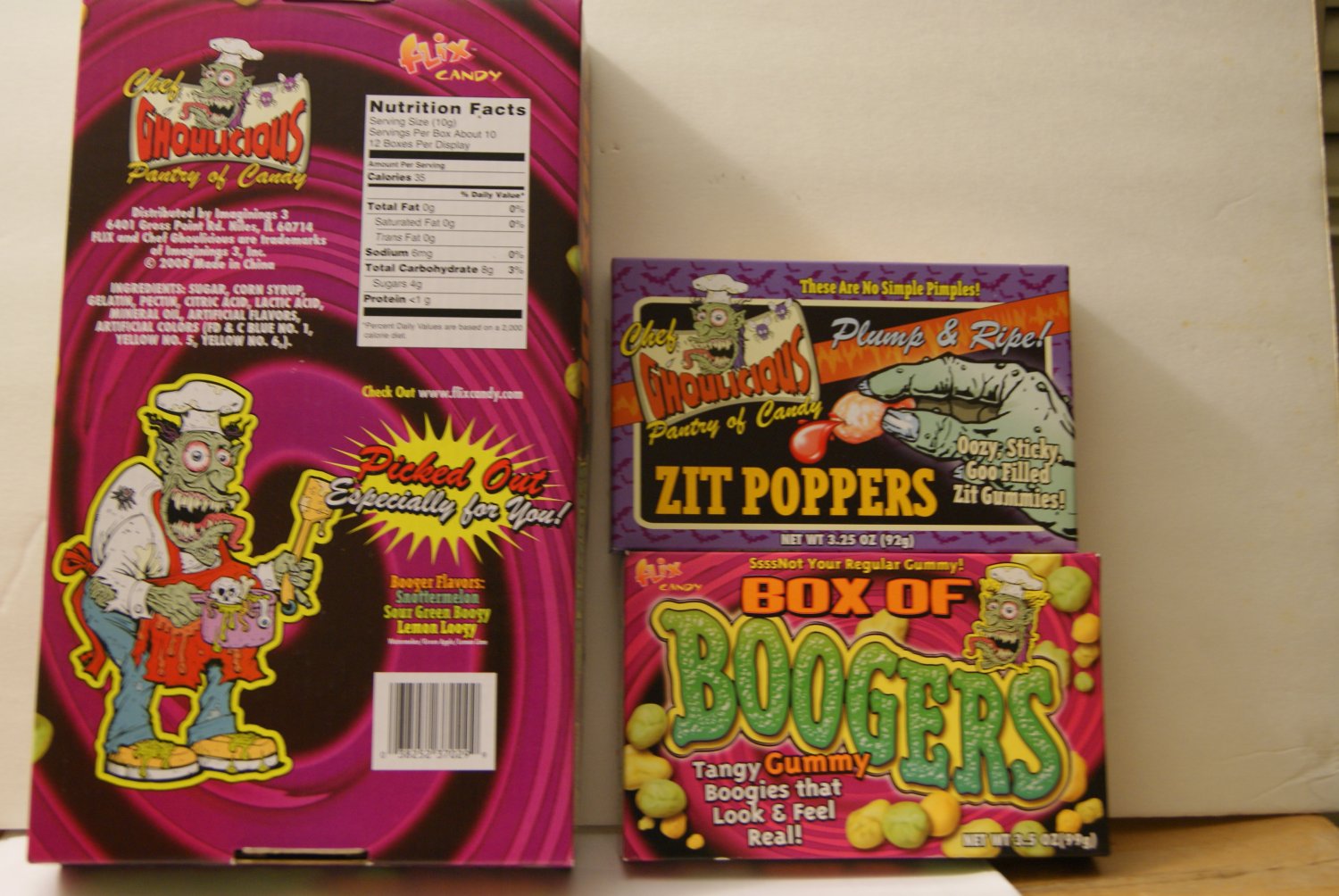 Box of Boogers / Zit Poppers gummies