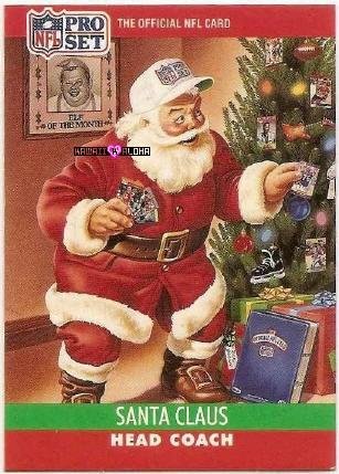 Football Trading Card Santa Claus Coach NFL Pro Set 1990