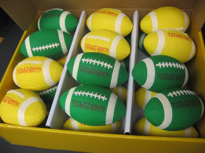 24 pcs Toy Yellow Stress Footballs Foam Cheesehead gift