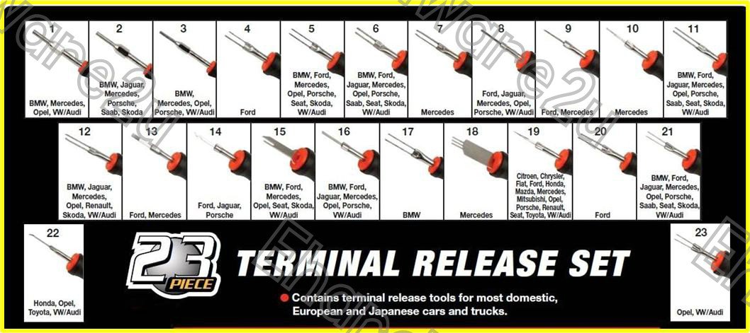 23PCS CONNECTOR TERMINAL PINS REMOVAL TOOL KIT (4688)