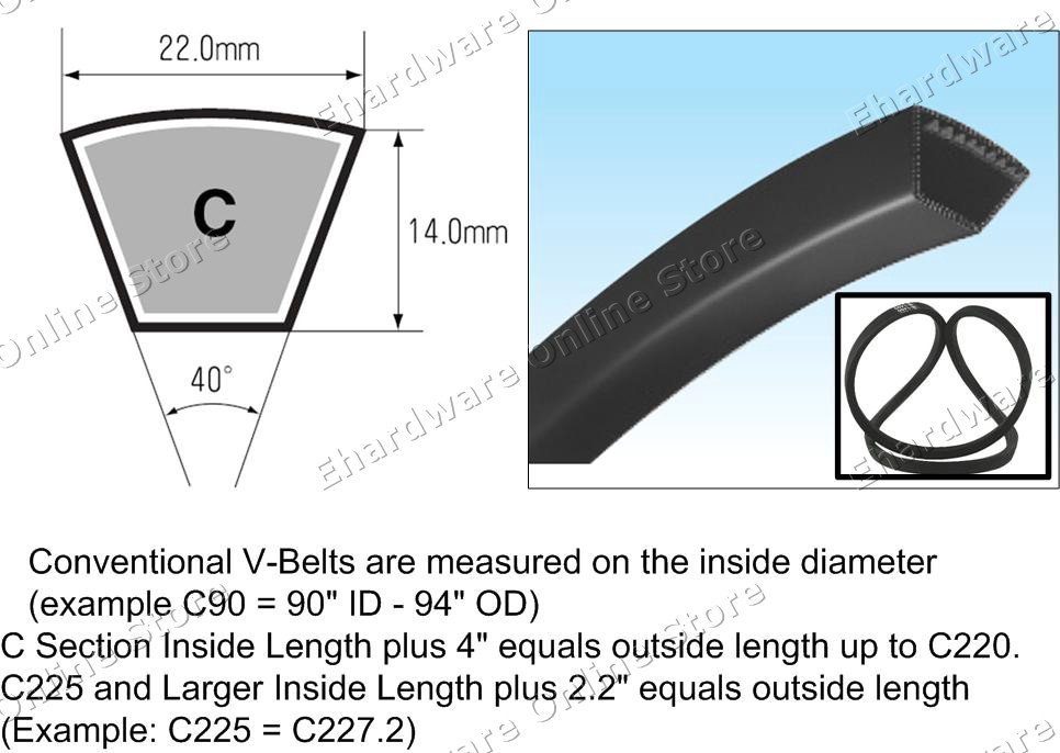 Drive Belt C-Section Classical V-Belt C71 (C1803)