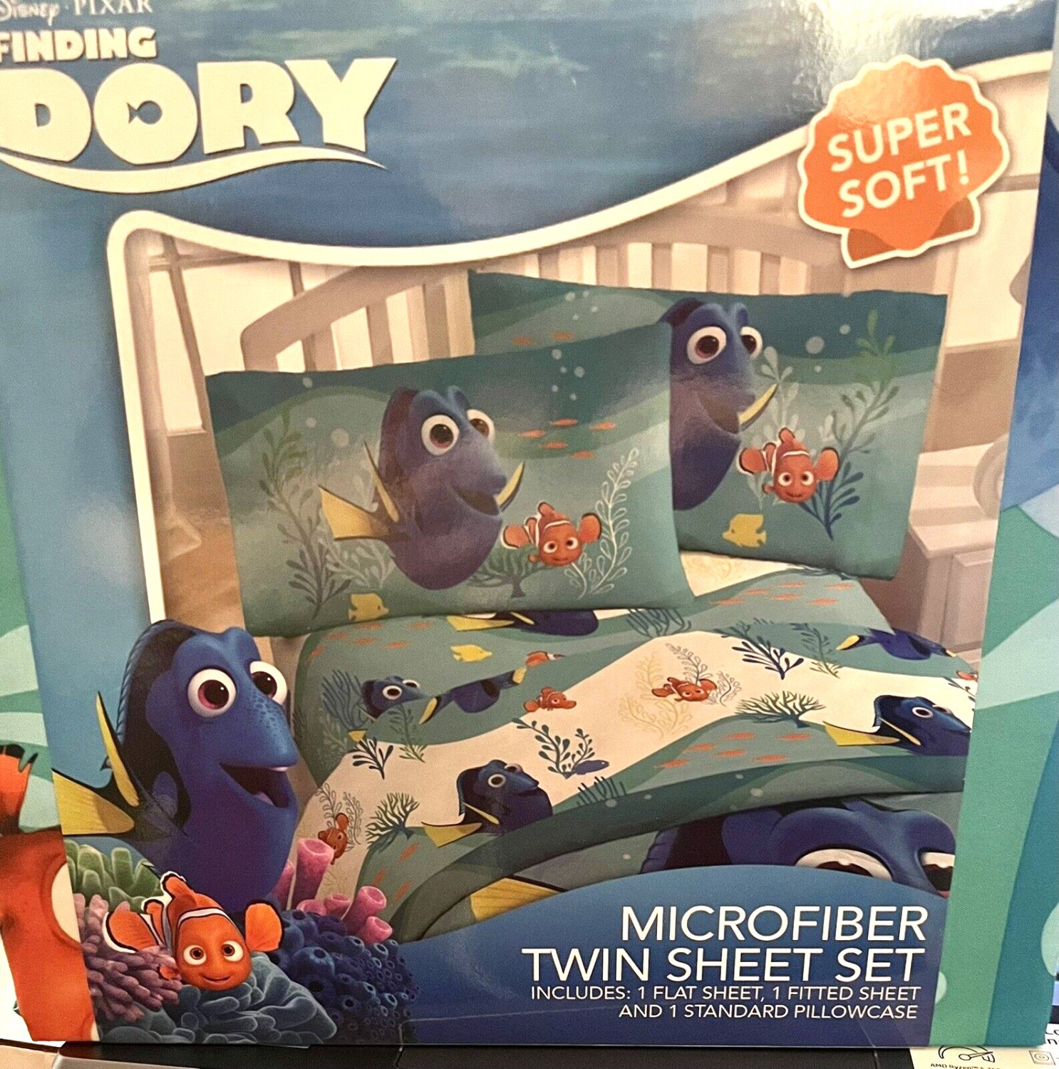 Disney Pixar Finding Dory Microfiber Twin Sheet Set