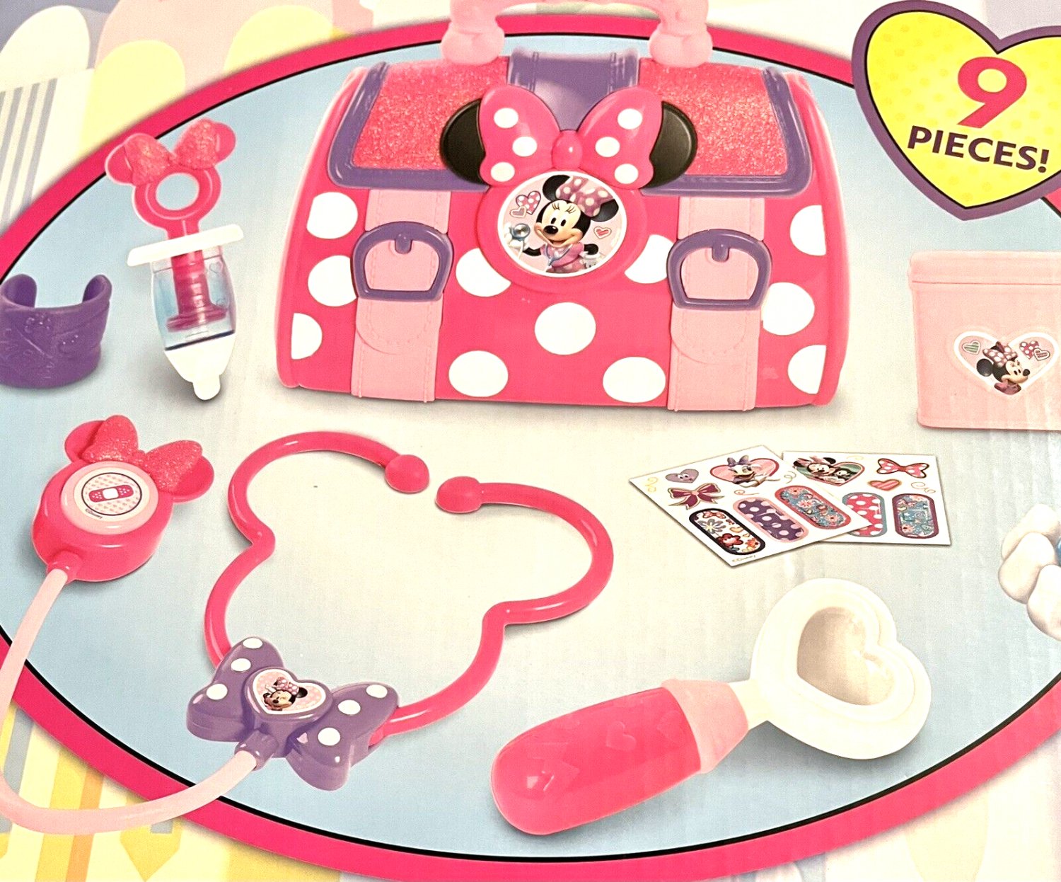 Disney Junior Minnie Mouse Bow Care Vet Bag Set With Plush Penelope Unicorn
