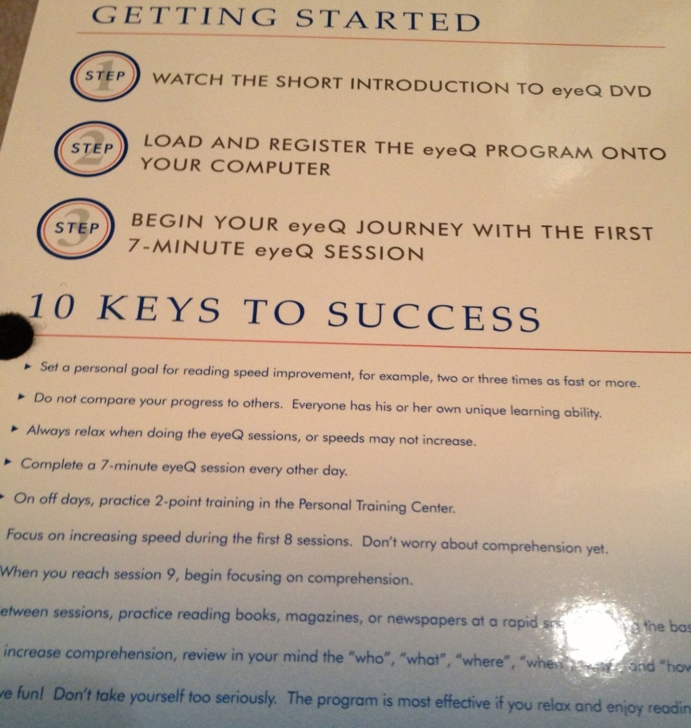 EYEQ Infinite Mind SPEED READING BRAIN ENHANCEMENT EYE Q Windows7 ...