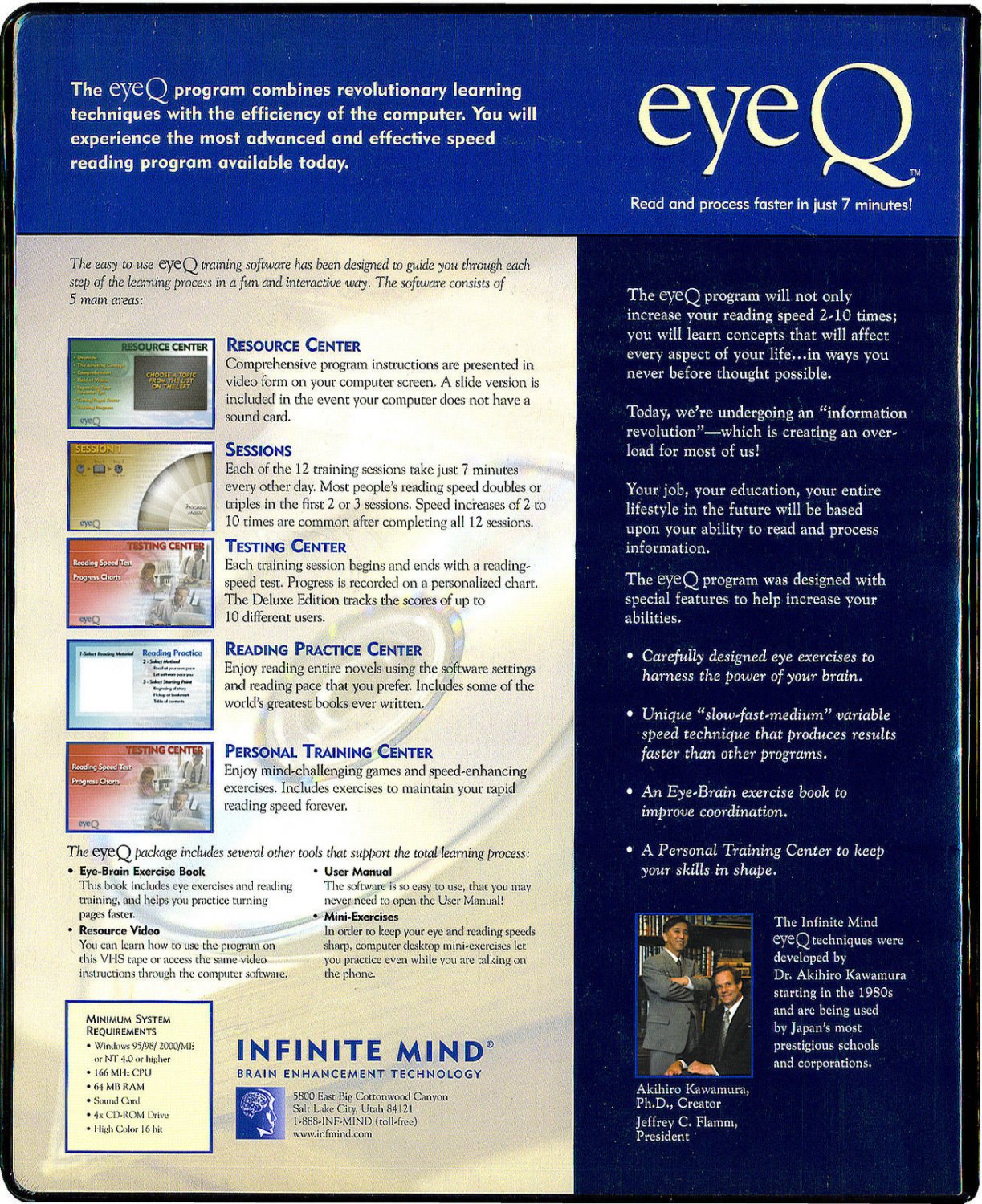 EYEQ Infinite Mind EYE Q SPEED READING IMPROVEMENT BRAIN ENHANCEMENT - VHS + DVD