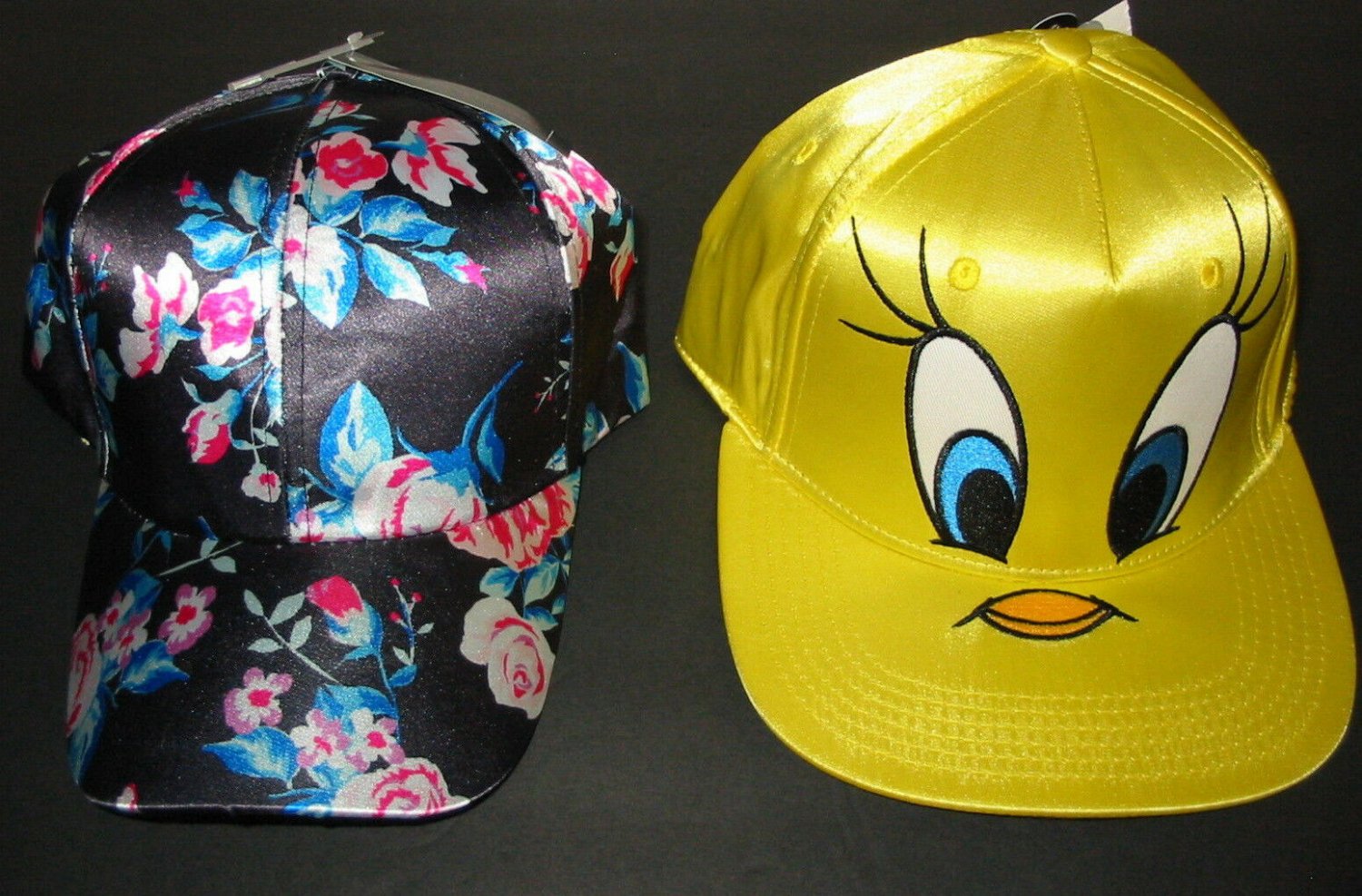 WB Looney Tunes Tweety Bird Yellow Hat Snapback + Floral Baseball Cap ...