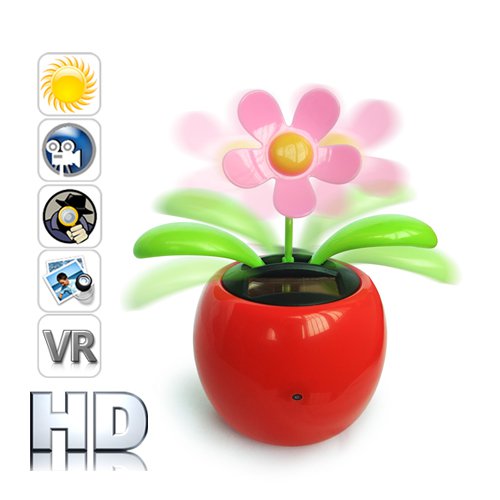 Flower HD Camera - 720P Solar Powerd Spy DVR - Hidden Camera