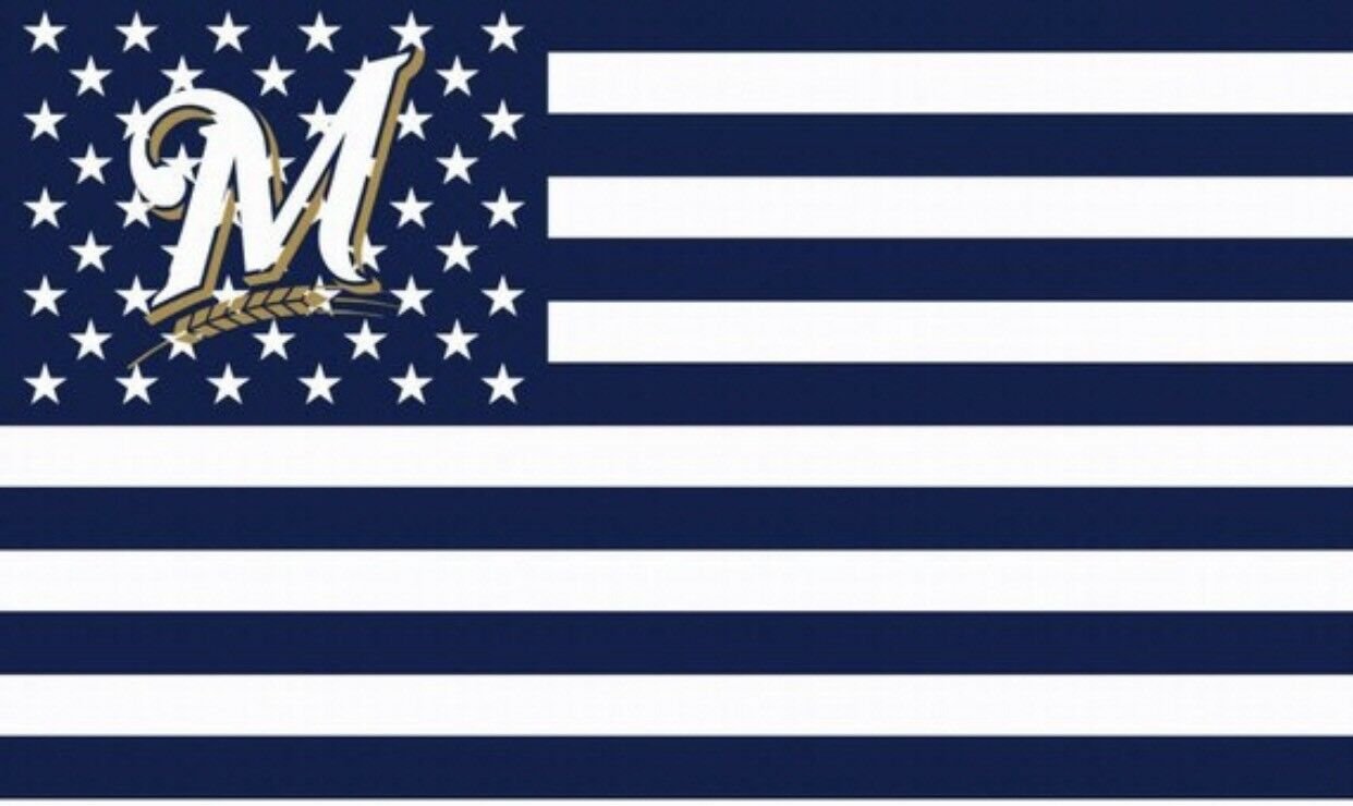 Milwaukee Brewers Stars Stripes Flag Banner 3 X 5 Feet Fan Decor New