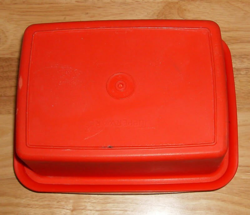 Tupperware Red & White Ice Cream Container,No Cracks or Breaks, Vintage ...
