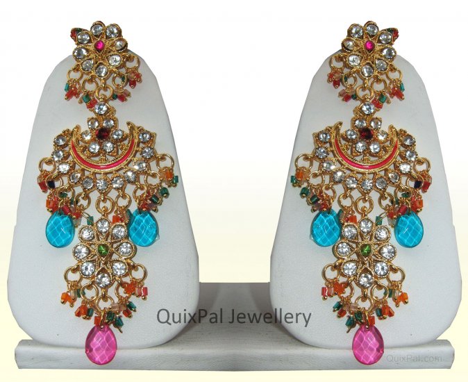 Indian Fashion Jewelry Jodha Akbar Necklace Set Multi