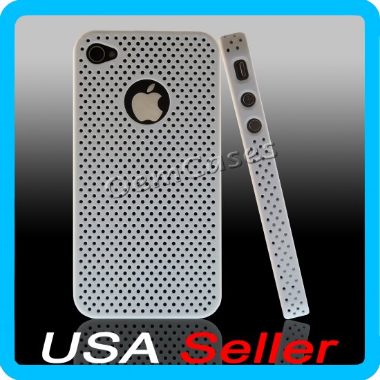 White Designer Hard Bumper Case Cover Skin iPhone 4 4G