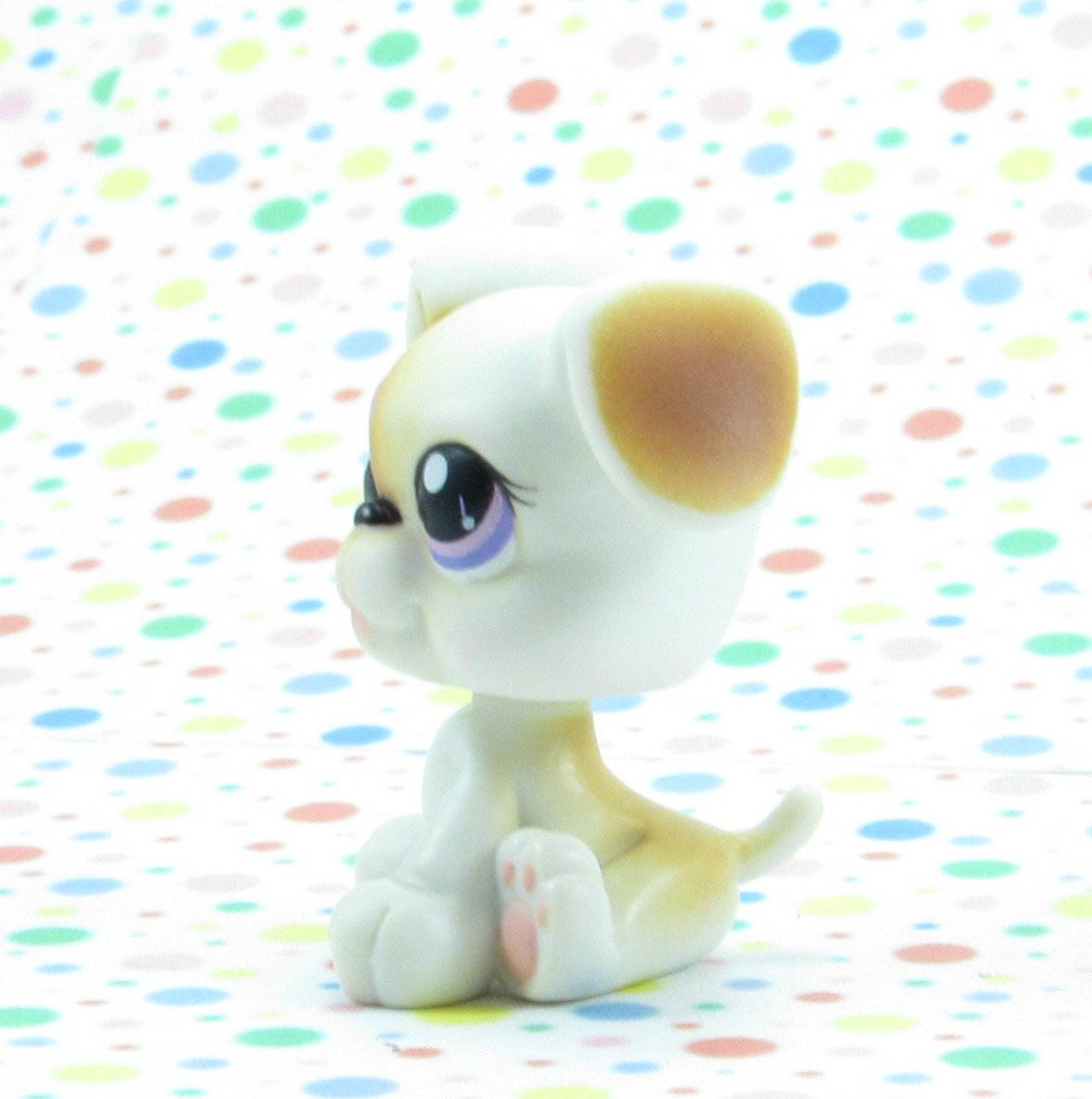 Littlest Pet Shop #84 White Boxer Dog ~ LPS Pet Pairs