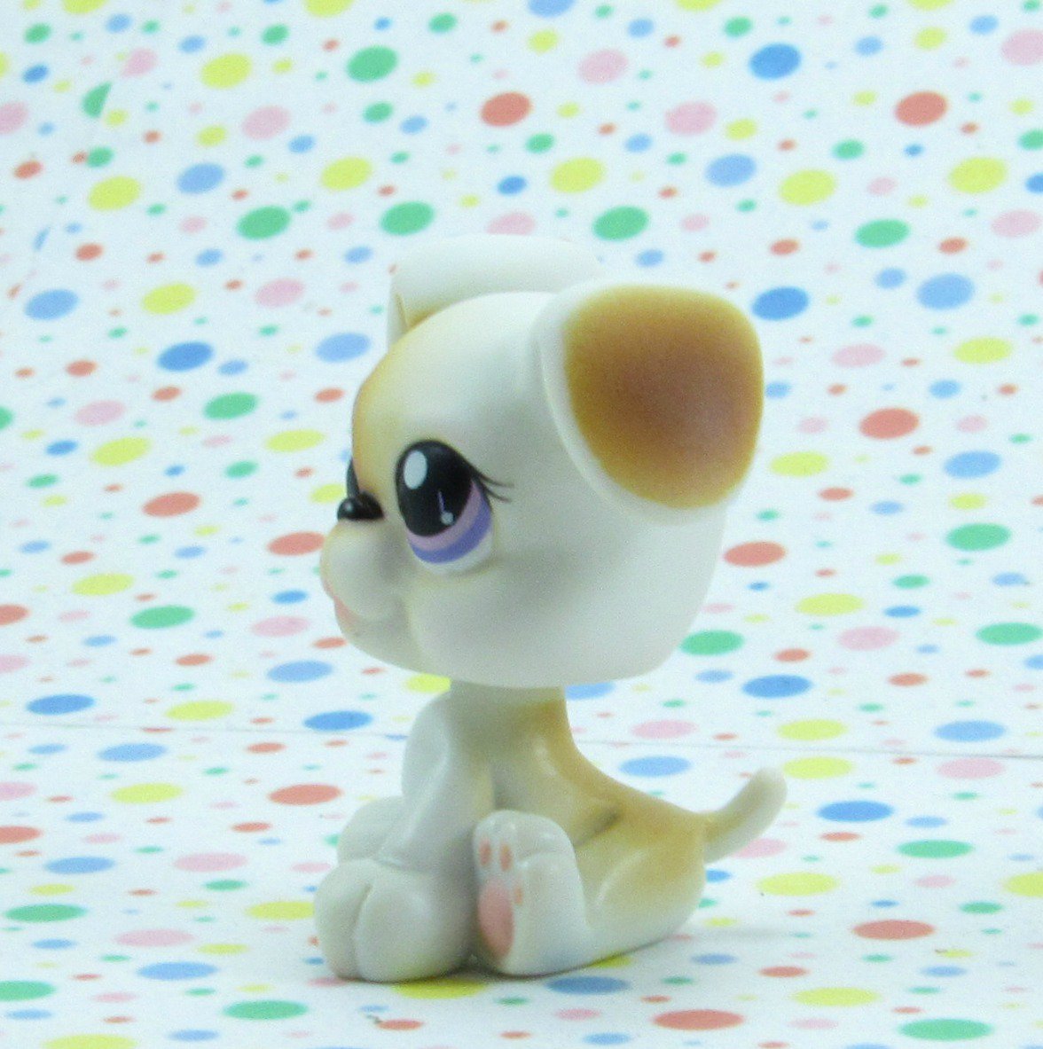 Littlest Pet Shop #84 White Boxer Dog ~ LPS Pet Pairs