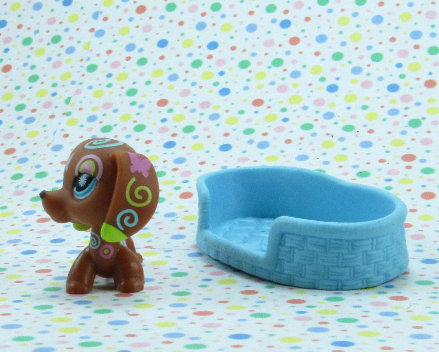 Littlest Pet Shop #1010 Dachshund Deco Tattoo Dog ~ LPS Postcard Pets