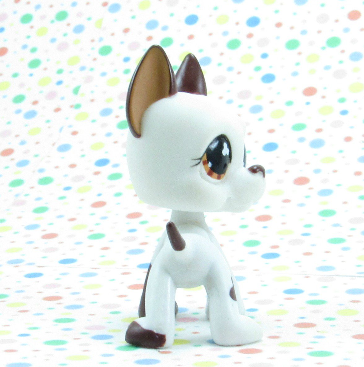 Littlest Pet Shop #577 Brown and White Great Dane Dog ~ LPS Singles