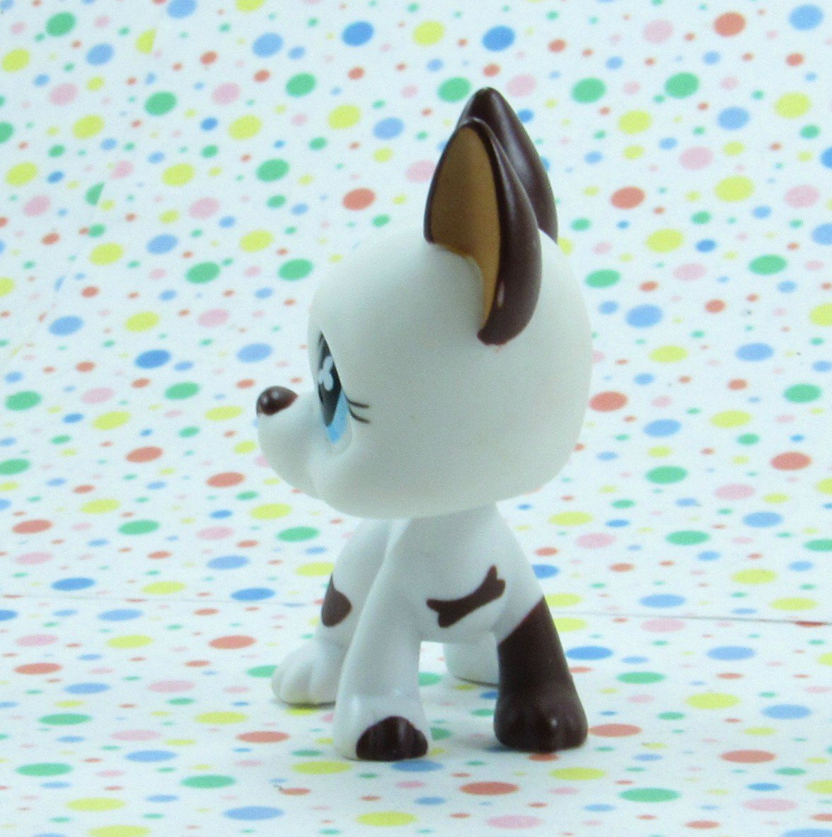 Littlest Pet Shop #577 Brown and White Great Dane Dog ~ LPS Singles
