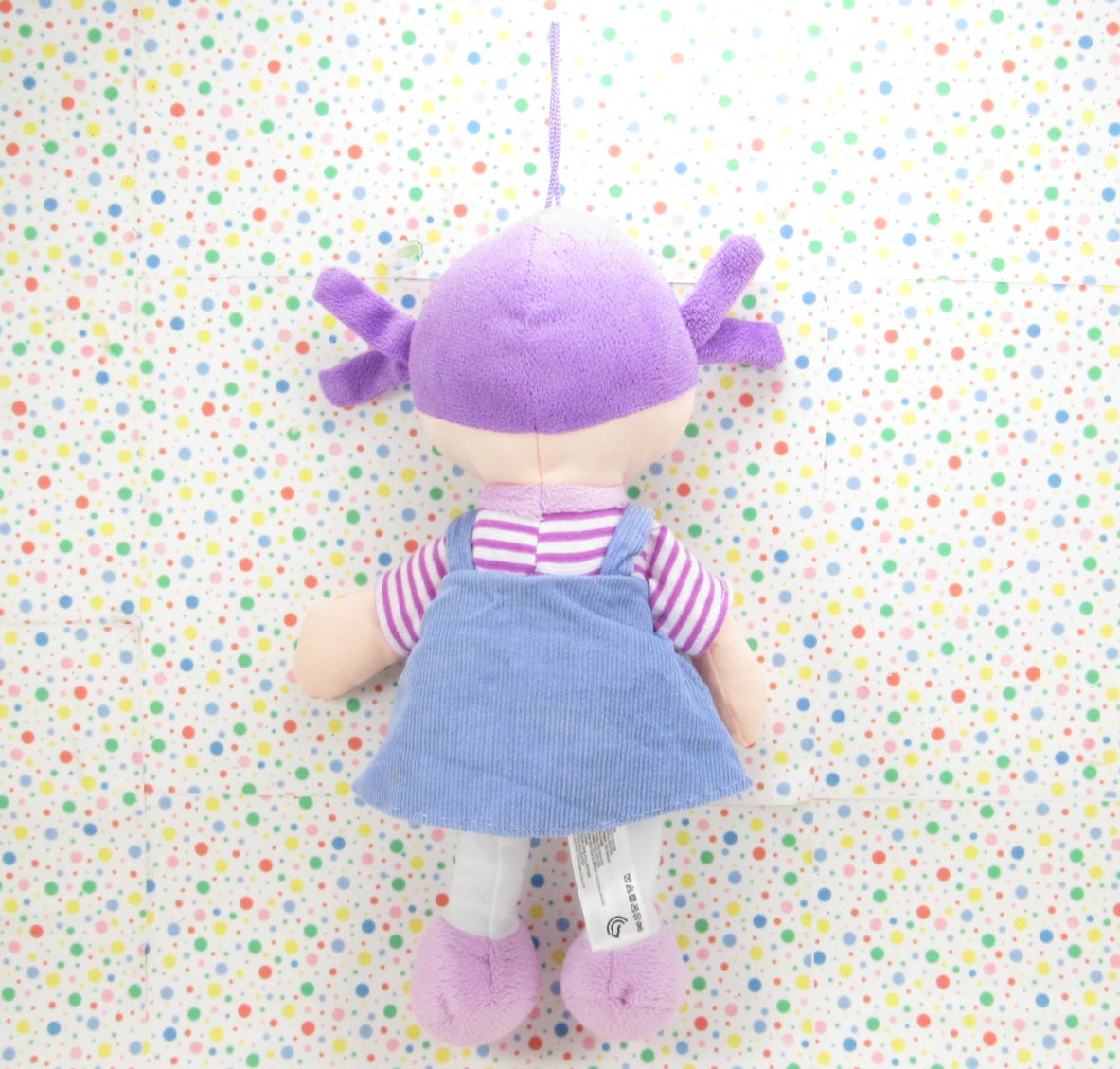 Max Baby Doll Soft Doll Purple Hair Corduroy Dress