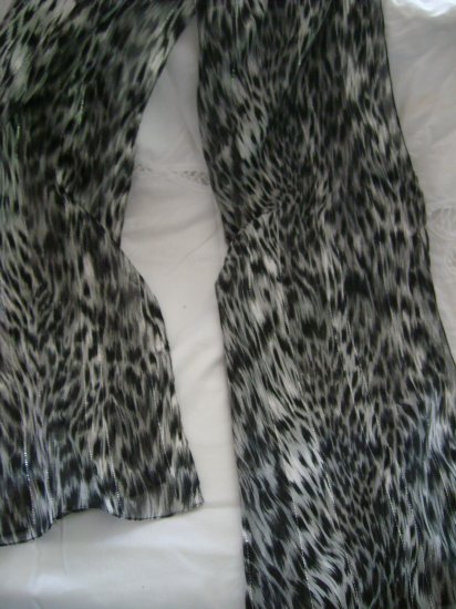 Black Snow Leopard Print Scarf