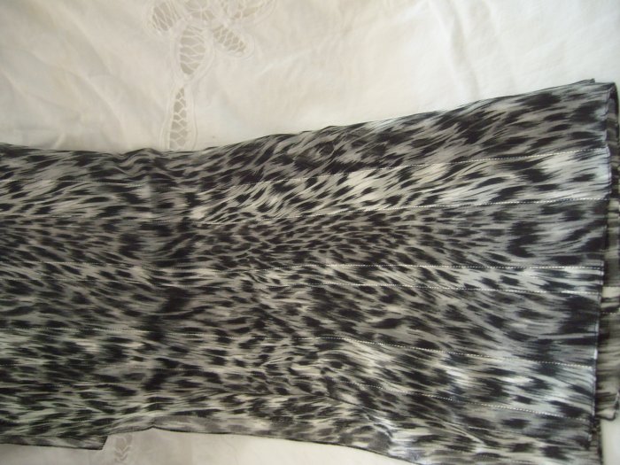 Black Snow Leopard Print Scarf