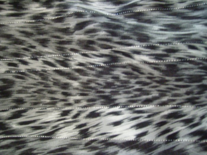 Black Snow Leopard Print Scarf