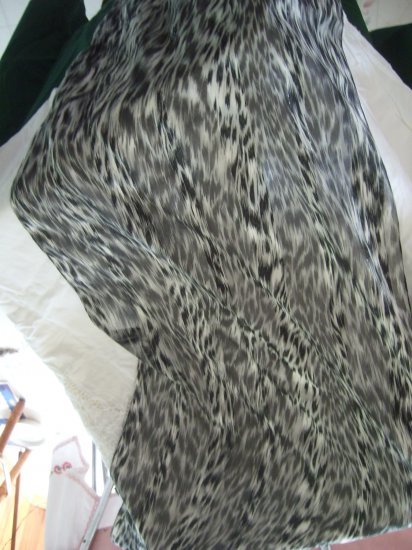 Black Snow Leopard Print Scarf