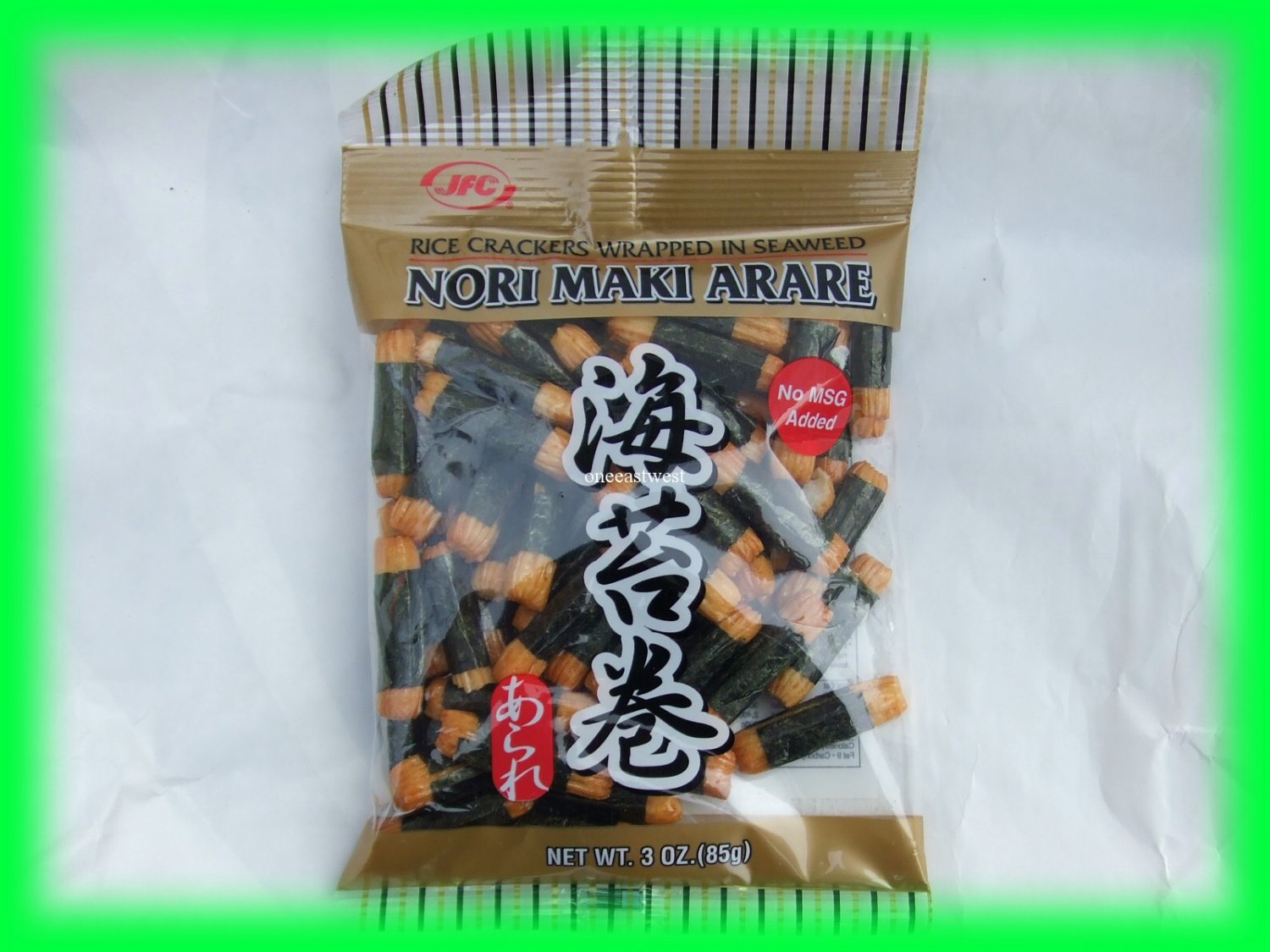 RICE CRACKER WRAPPED IN SEAWEED NORI MAKI ARARE .NO MSG