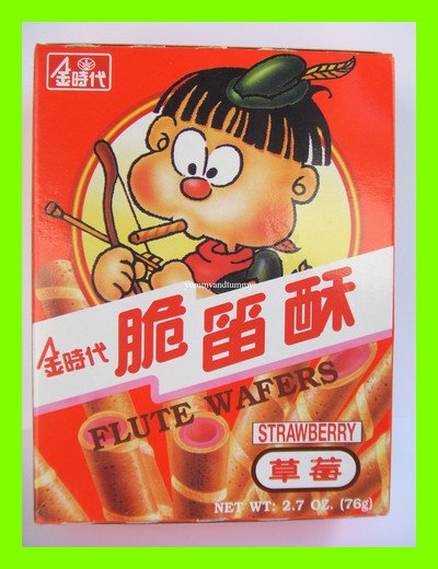 STRAWBERRY FLUTE WAFERS BISCUIT - USA SELLER
