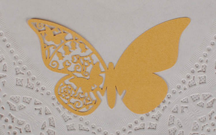 Gold Laser Cutting Butterfly Place Card,laser cut Butterfly party place ...
