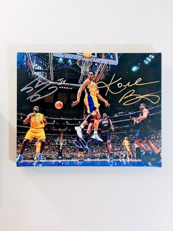Kobe Bryant & Shaquille O'Neal Facsimile Autograph 11x14 Canvas Print ...