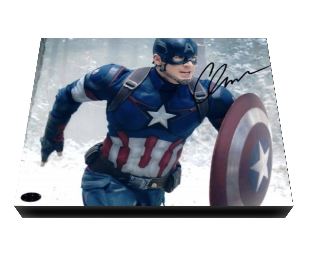 Captain America Chris Evans Facsimile Autograph 11x14 Canvas Print Wall Art