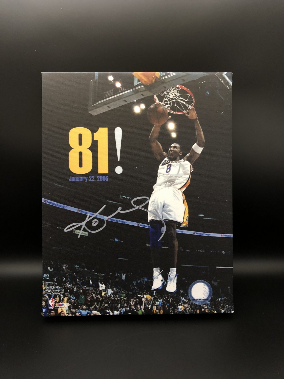 Kobe Bryant Facsimile Autograph 11x14 Canvas Print Wall Art