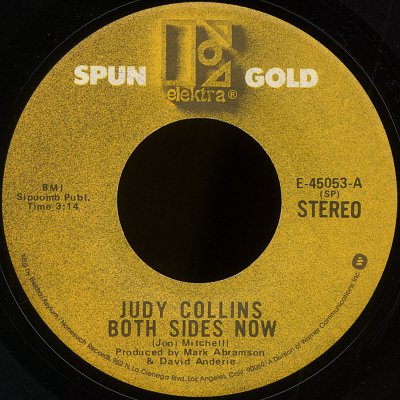 JUDY COLLINS--"BOTH SIDES NOW" (3:14)/"AMAZING GRACE" (4:04) 45 RPM 7" Vinyl