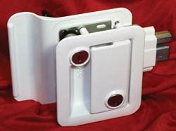 Fastec 43610-09-SP White Trimark RV Trailer Entry Deadbolt Lock