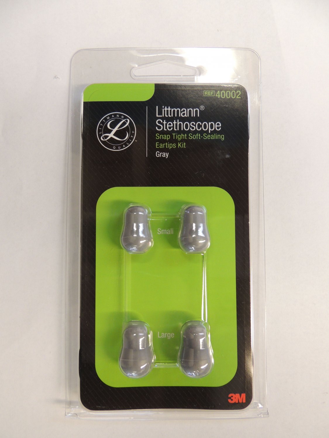 40002 3m LITTMANN Snaptight Soft-Sealing Eartips - SML + LRG / GRAY 2 PAIR