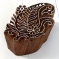 Stamping ink stamp large 4in paisley1 flowers handmade solid wood block ...