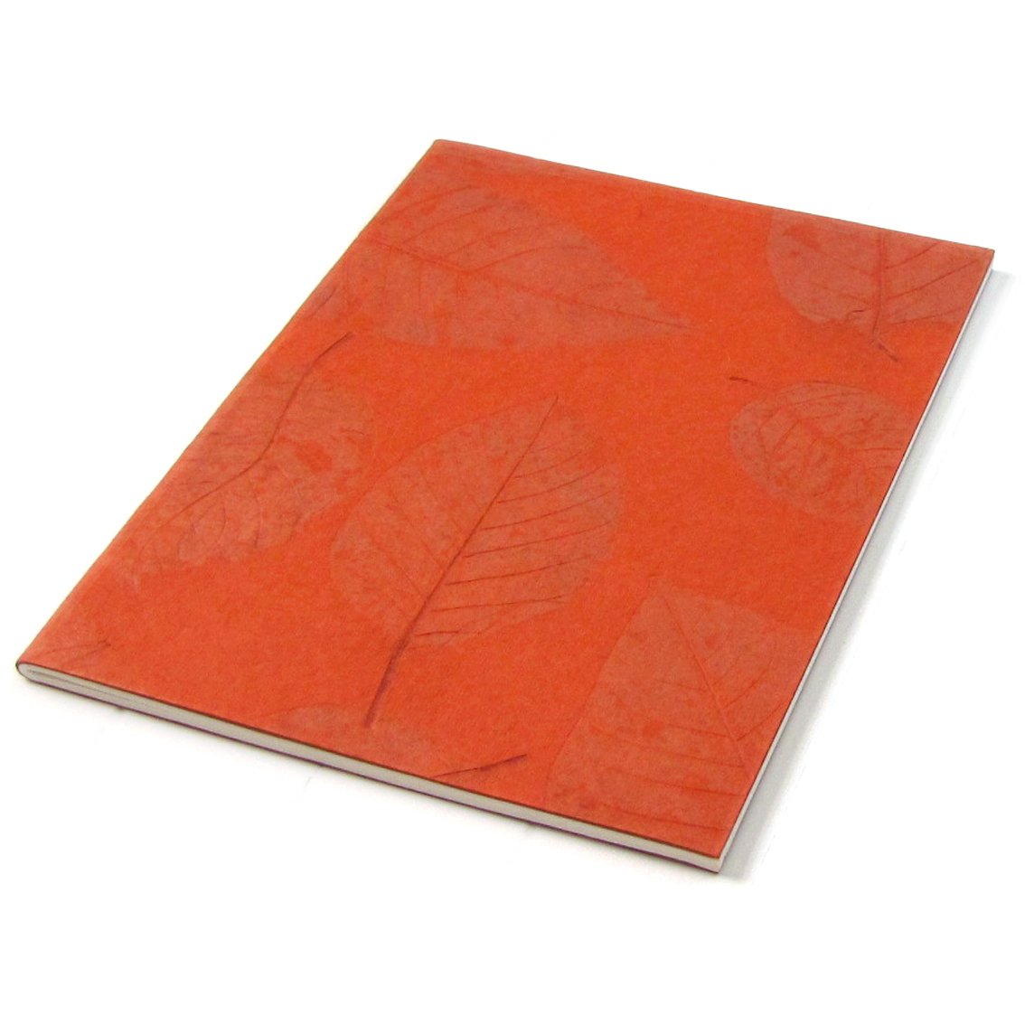 Scrapbook recycled handmade leaf paper orange sketching 8x11 38pp blank ...