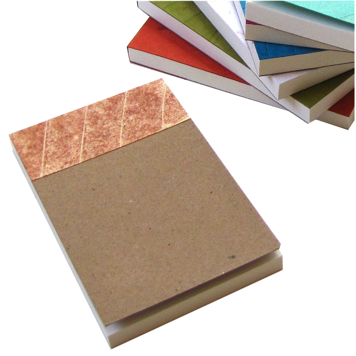 Handcrafted note block recycled paper aqua handmade paper craft 3x5in ...