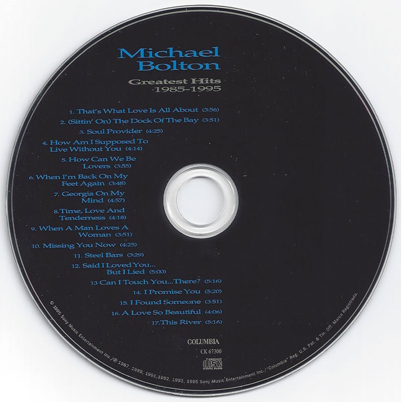 Michael Bolton Greatest Hits 1985-1995 CD Contemporary Blues Rock Music ...