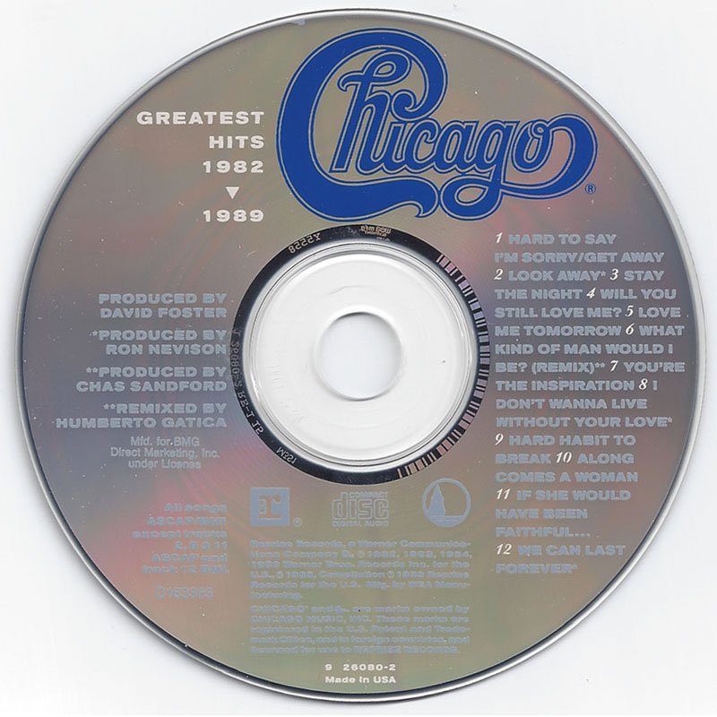 SOLD Chicago Greatest Hits 1982-89 CD 1989