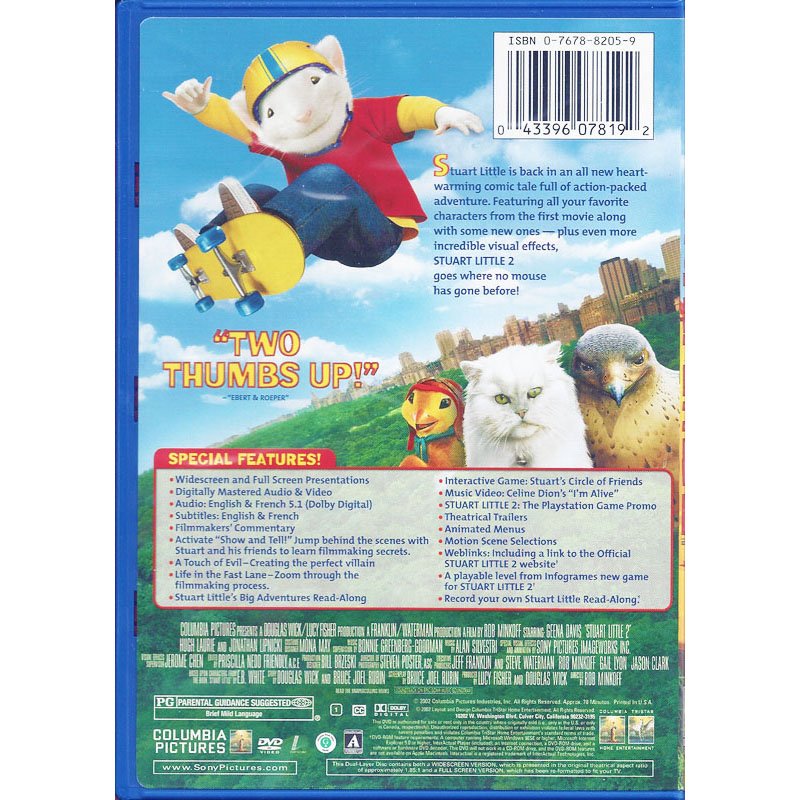 Stuart Little 2 Special Edition DVD Geena Davis Hugh Laurie Widescreen ...