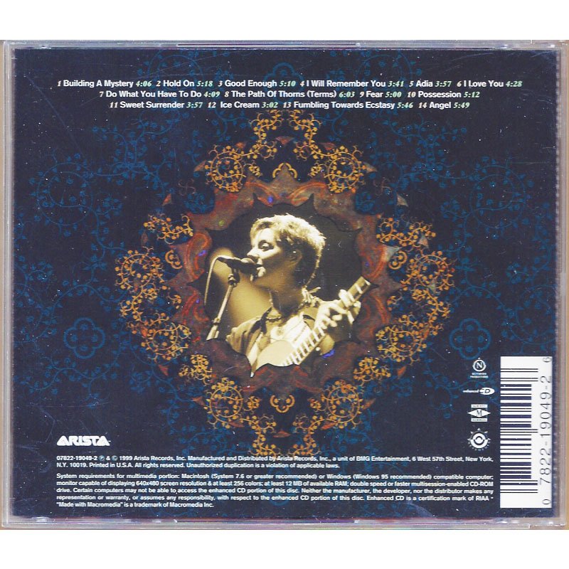 Sarah McLachlan Mirrorball CD with Lyrics Contemporary Folk Pop Rock ...