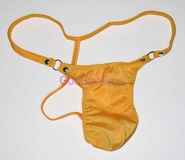 K41004 Hot Men Sexy String Pouch Thong Gold L