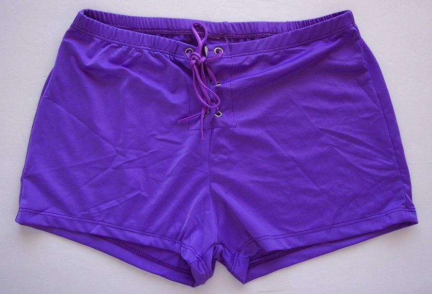KZ345 HOT SEXY MENs BOXER BRIEFS TRUNKs LaceUp Front PURPLE